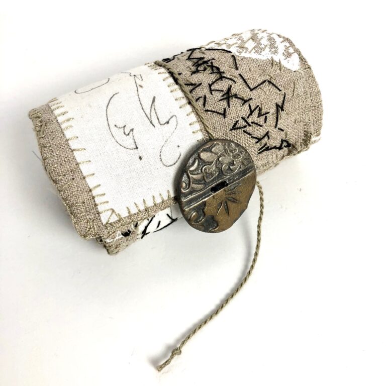 Codex Unspoken, a stitched scroll – Lyric Art